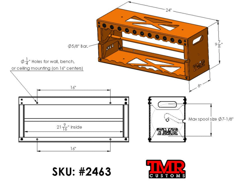 Large Wire Spool Organizer Rack – TMR Customs