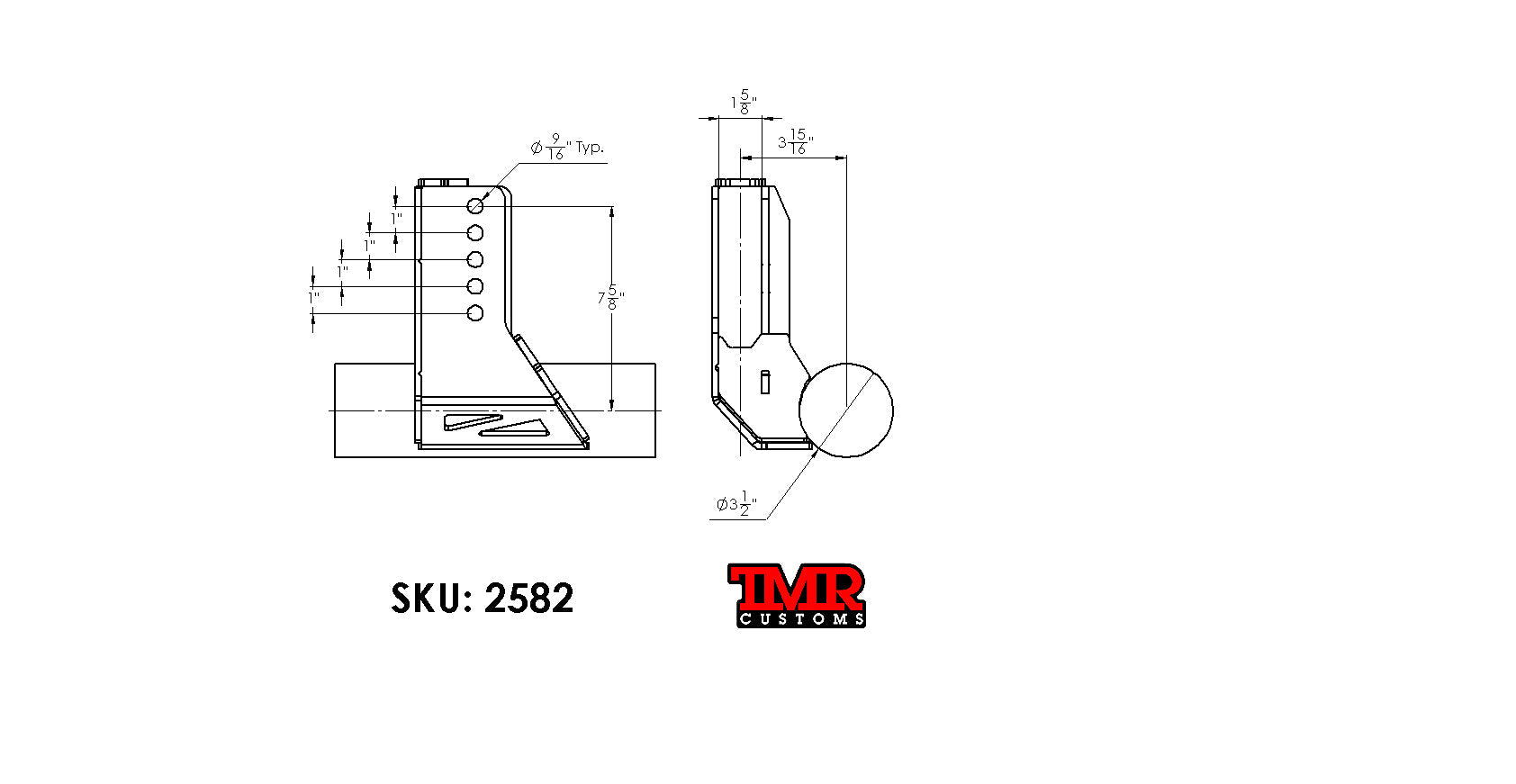 Adjustable Track Bar Bracket - Axle Mount - EXTENDED HEIGHT – TMR Customs