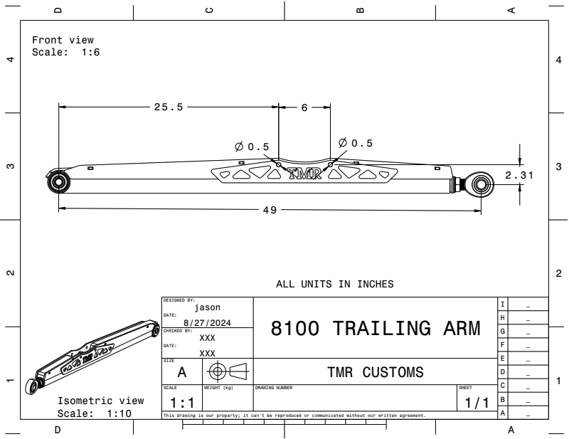 4130 Chromoly Competition Trailing Arms - DIY Kit – TMR Customs