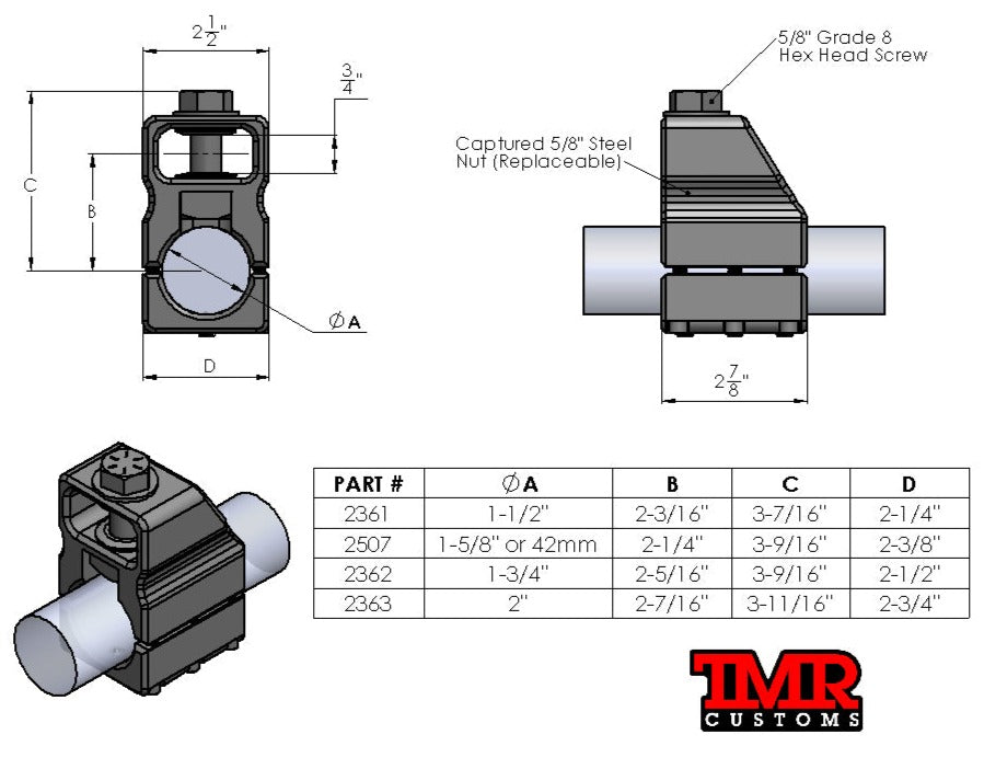 Double Shear Tie Rod Clamp - Hydraulic Assist – TMR Customs