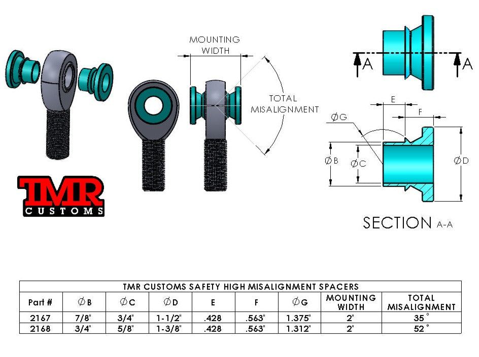 High Misalignment Spacers - Misalignment Bushings – TMR Customs