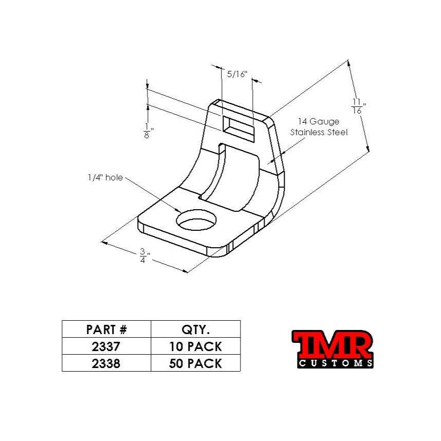 Weld On Zip Tie Tabs - Zip Tie Tabs - TMR Customs