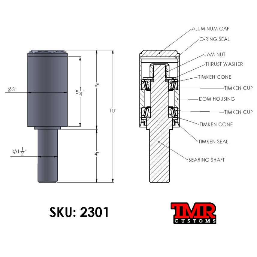 MEGA Swing Out Tire Carrier Spindle – TMR Customs
