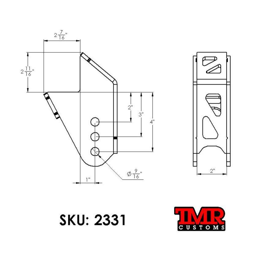 Adjustable Track Bar Bracket - Frame Mount – TMR Customs