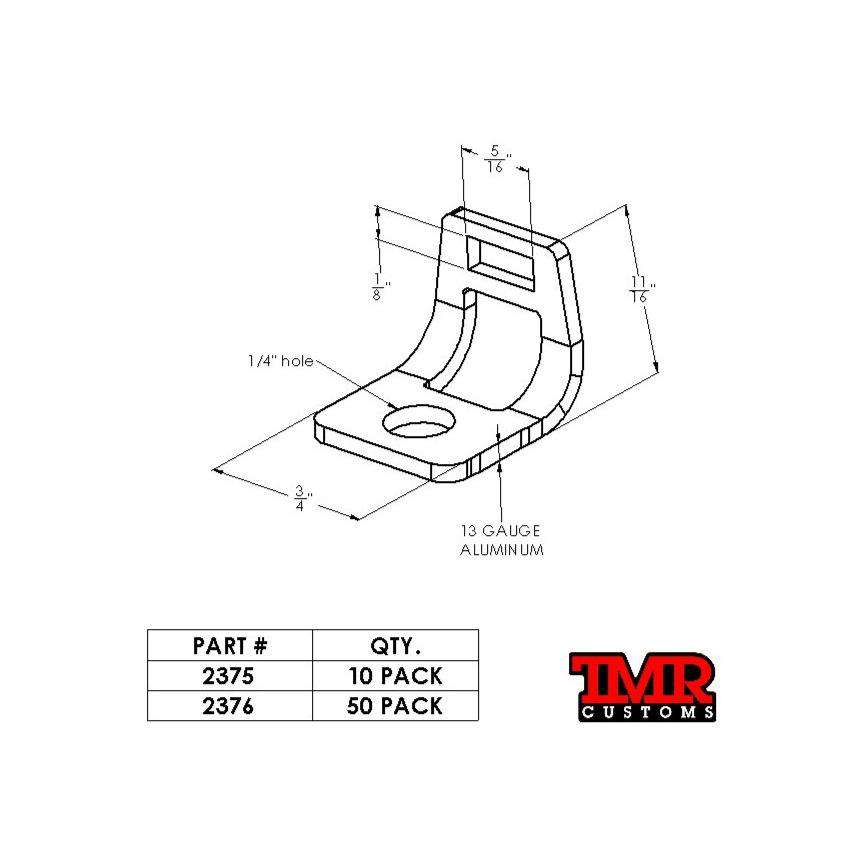 Aluminum Bolt On Zip Tie Tab/Cable Tie Tab - 10 Pack – TMR Customs