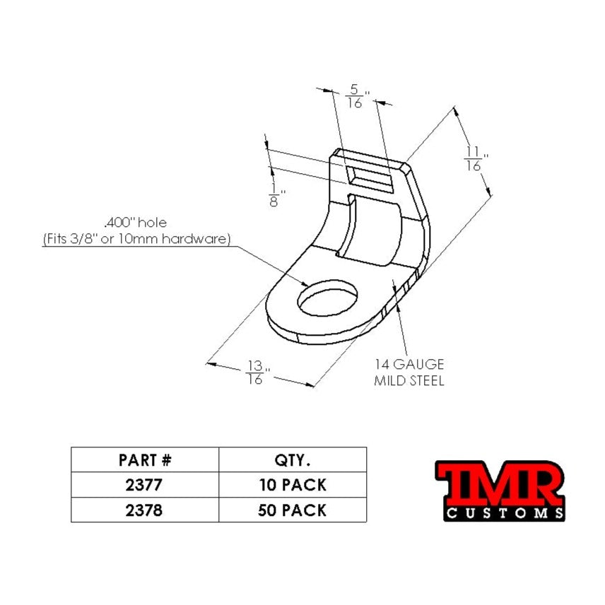 LARGE Bolt On Zip Tie Tab/Cable Tie Tab - 10 Pack – TMR Customs