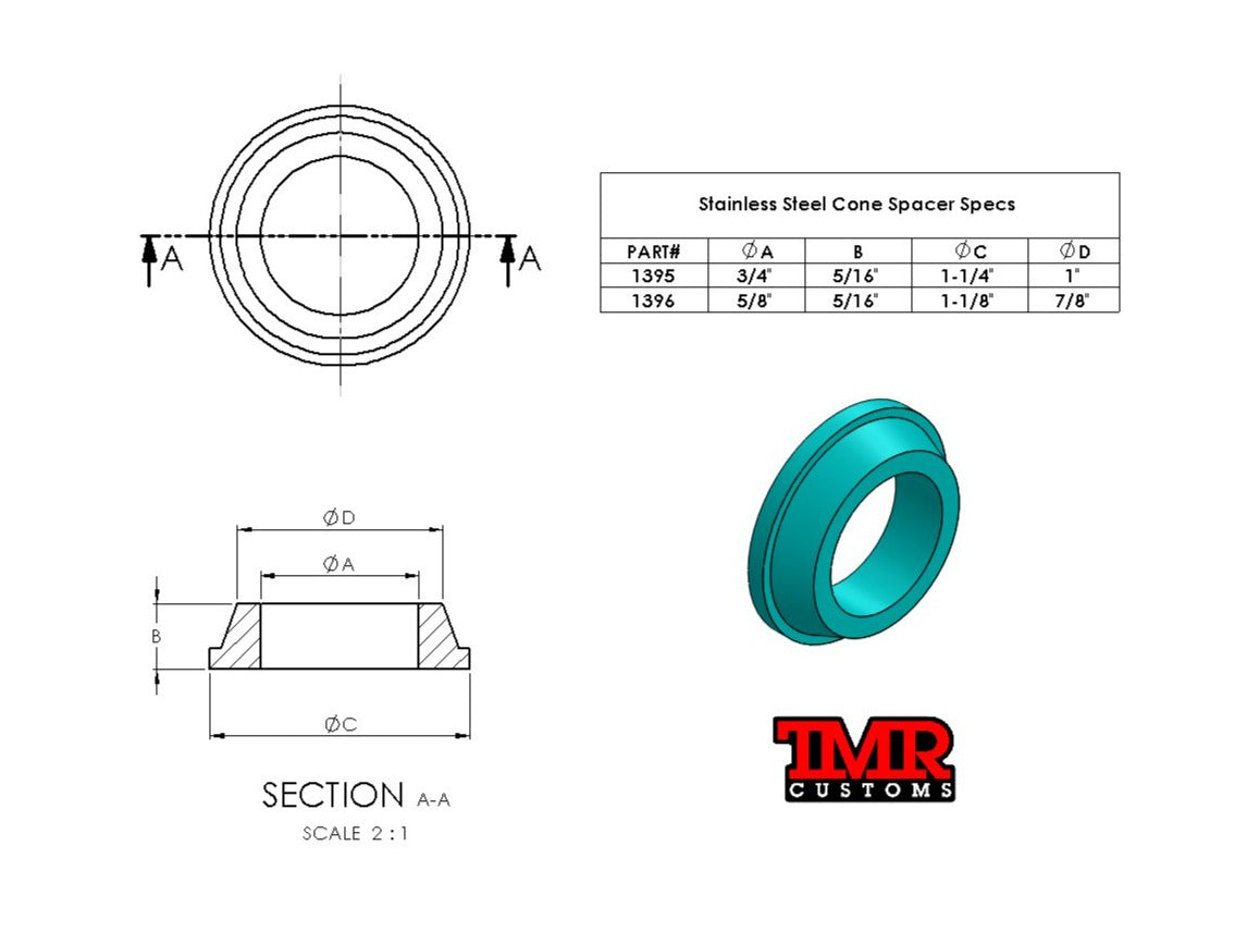Stainless Steel Cone Spacers – TMR Customs