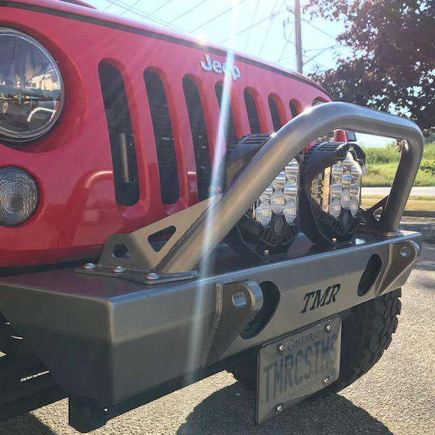 Jeep Wrangler JK Front Bumper with Flat Tube – TMR Customs