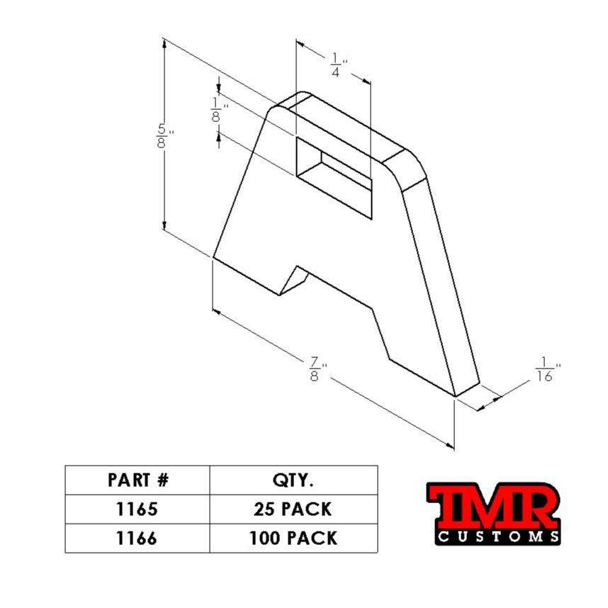 Weld On Zip Tie Tab/Cable Tie Tab - 100 PACK – TMR Customs