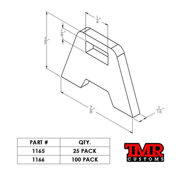 Weld On Zip Tie Tab/Cable Tie Tab - 25 PACK – TMR Customs